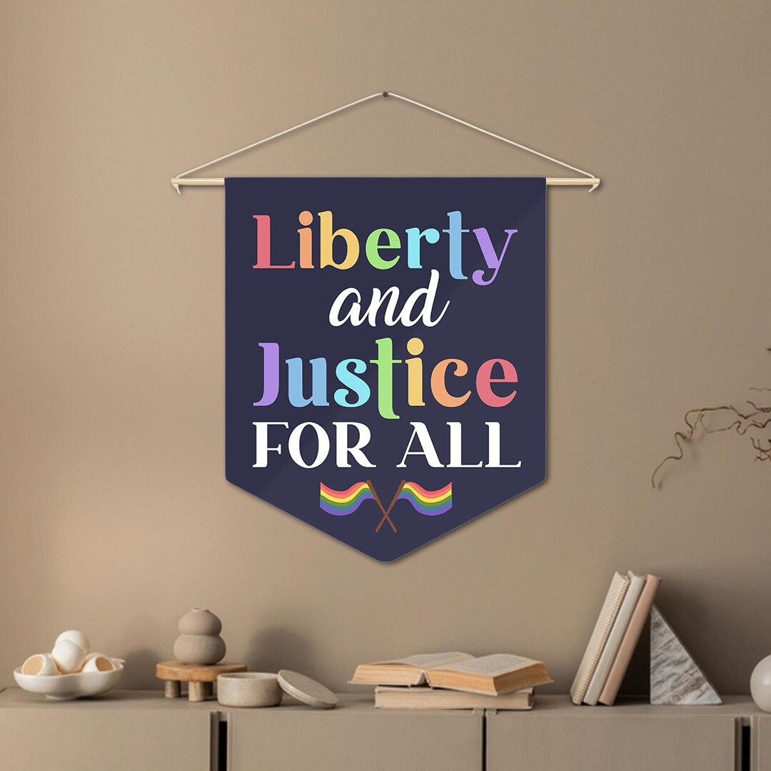 LGBT Pride Pennant: Liberty and Justice for All Flag - Etsy