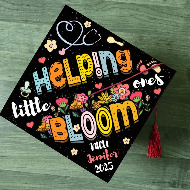 Personalized NICU Nurse Graduation Cap Topper, Helping Little Ones ...
