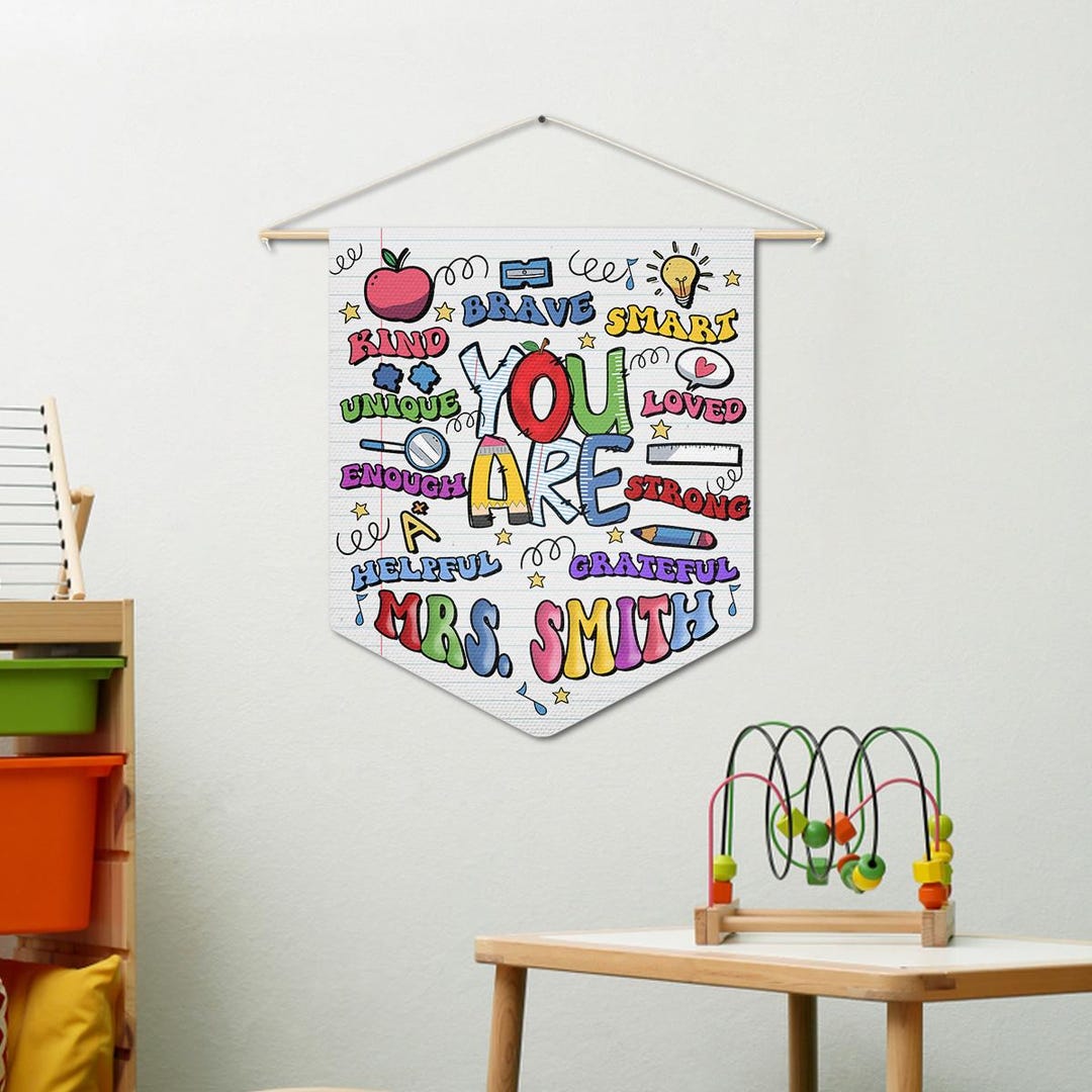 Personalized Teacher Pennant: Positive Affirmation Classroom Decor - Etsy