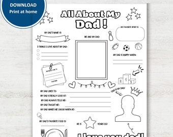 All About My Papa Questionnaire, Fathers Day Questionnaire, Fathers Day ...