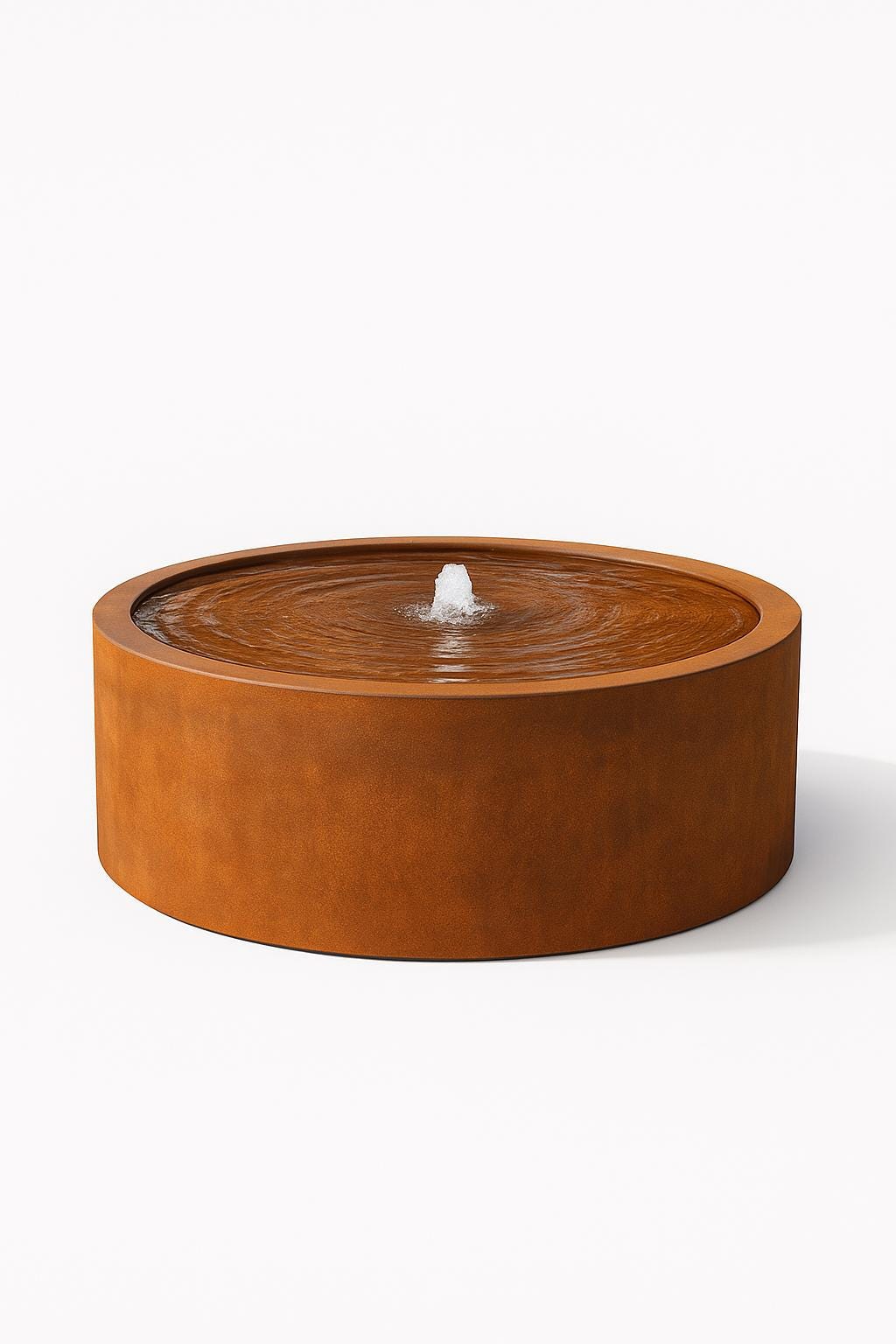 Round Corten Steel Outdoor Floor Water Table Fountain by Valyrian ...
