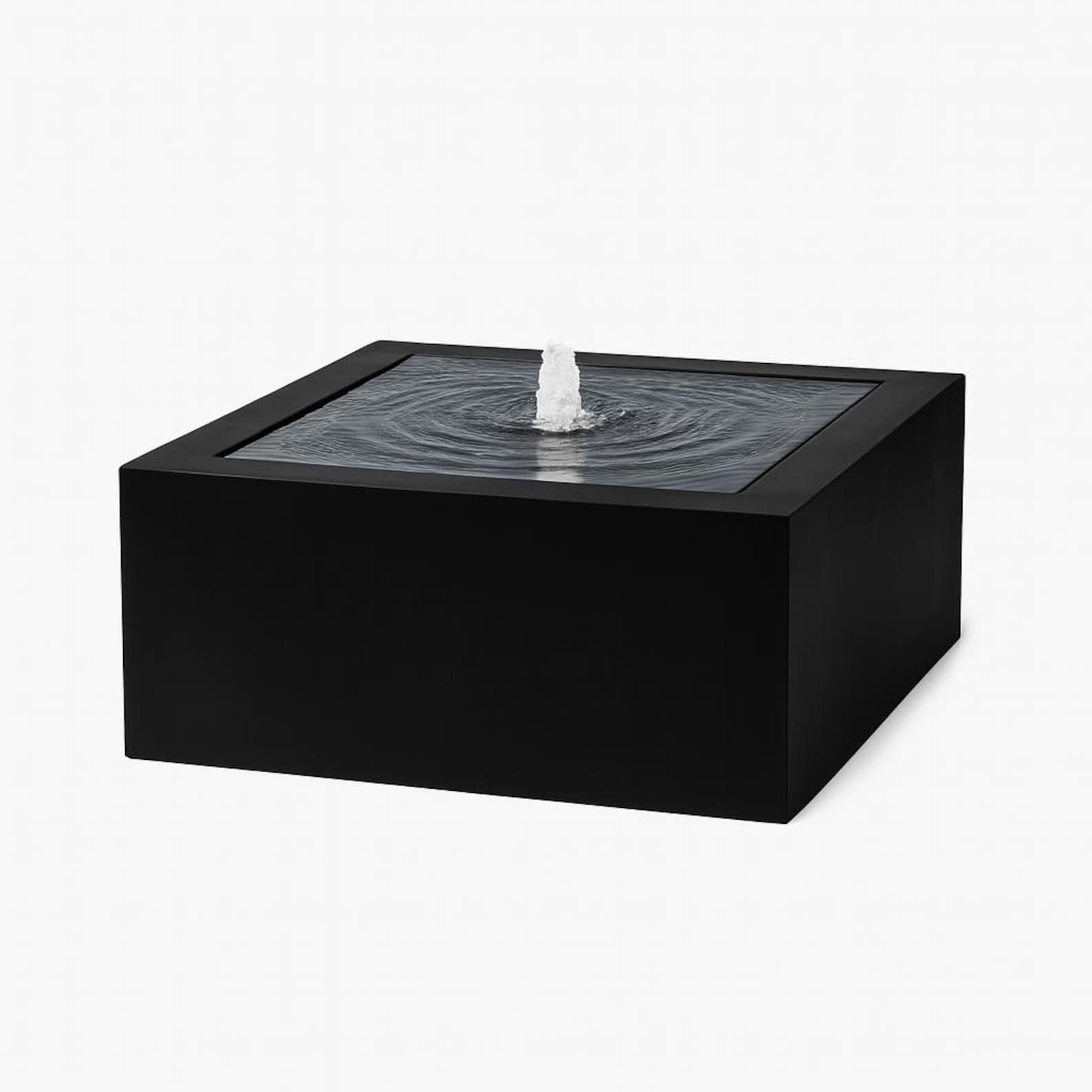 Square Black Steel Outdoor Infinity Pool Fountain by Valyrian Designs ...
