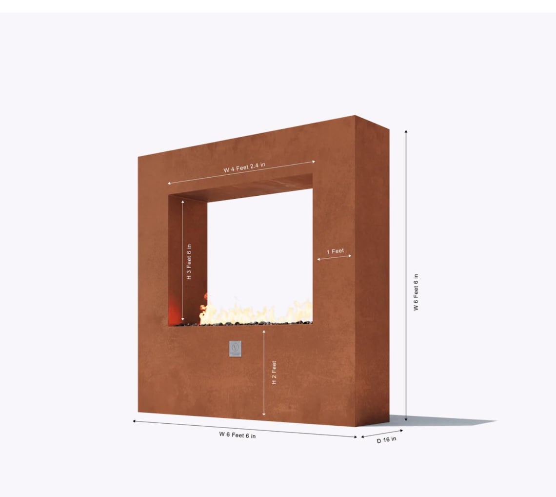 6ft Corten Steel Modern Fire Feature by Valyrian Designs. Price ...
