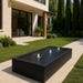 Modern Custom Black Steel Infinity Edge Water Feature –3 Bubbler, LED ...