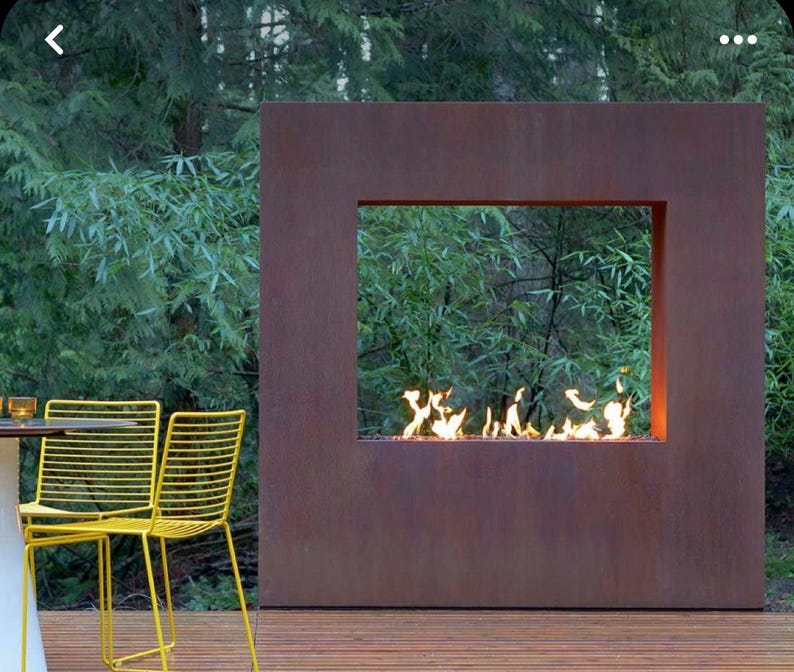 6ft Corten Steel Modern Fire Feature by Valyrian Designs. Price ...