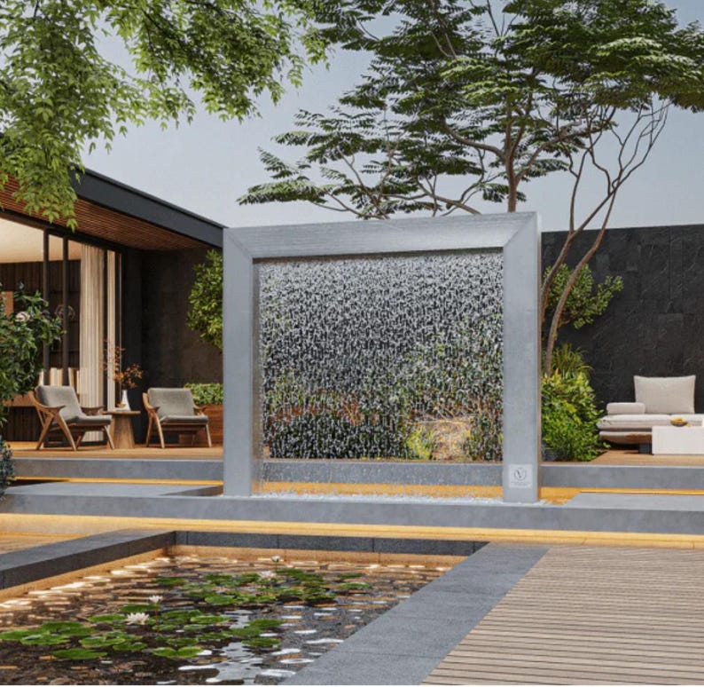6ft Stainless Steel Rain Curtain Water Fountain,304 Grade.call 858-842 ...