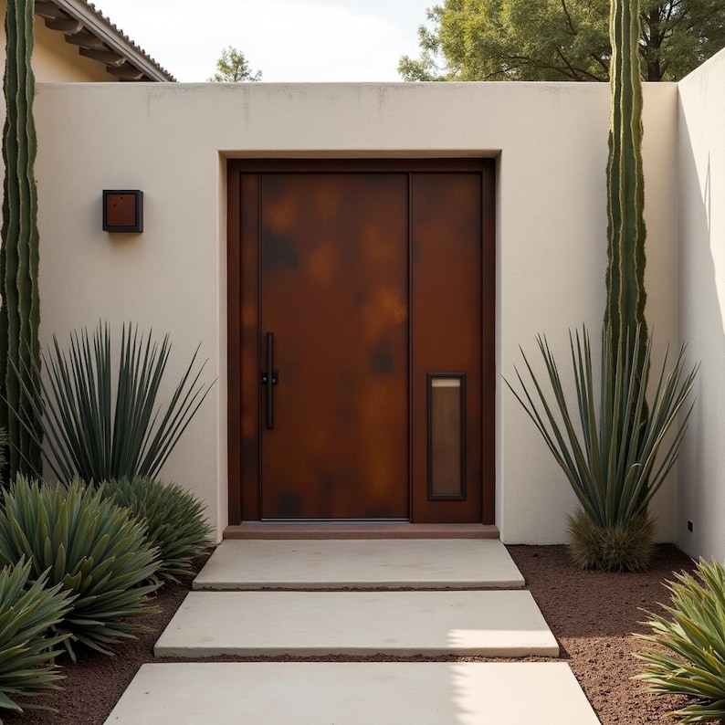 Luxury Custom Corten Steel Outdoor Entry Doors – Modern Architectural ...