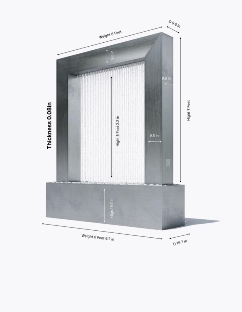 7ft Stainless Steel Rain Curtain Water Fountain,304 Grade,valyrian ...