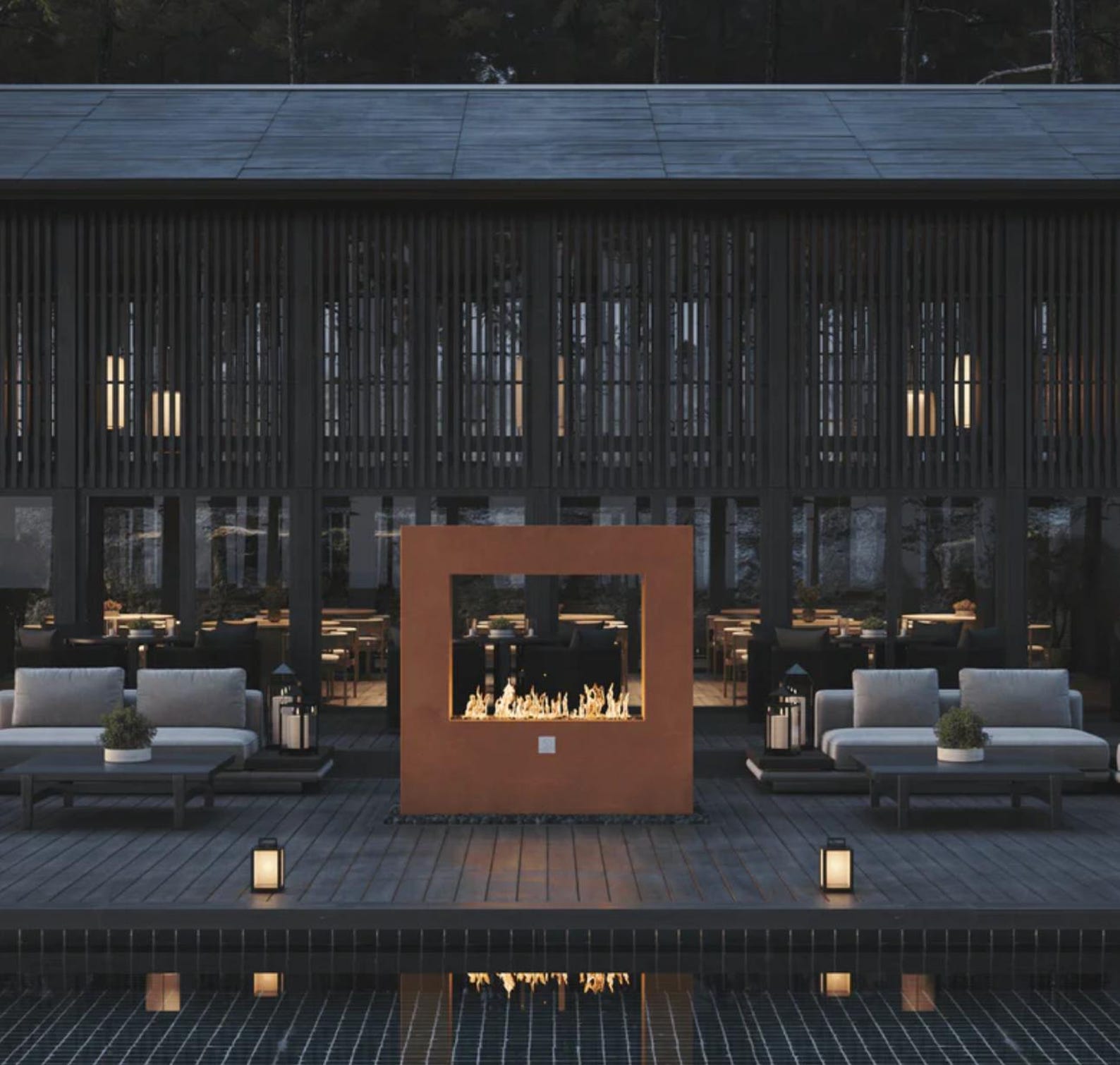 6ft Corten Steel Modern Fire Feature by Valyrian Designs. Price ...