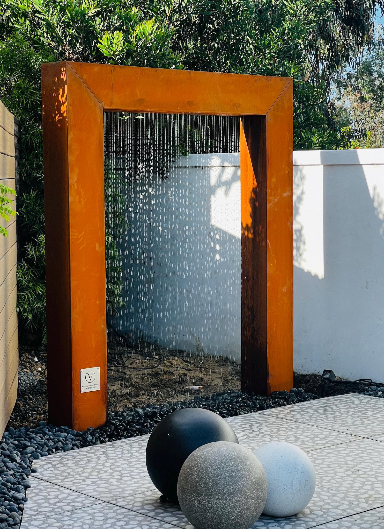 6ft Corten Steel Rain Curtain Water Fountain by Valyrian Design. Price ...