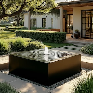 Square Corten Steel Outdoor Infinity Pool Fountain by Valyrian Designs ...