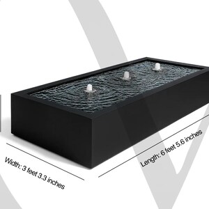 Modern Custom 6ft 5.6” Black Steel Infinity Edge Water Feature 3 ...