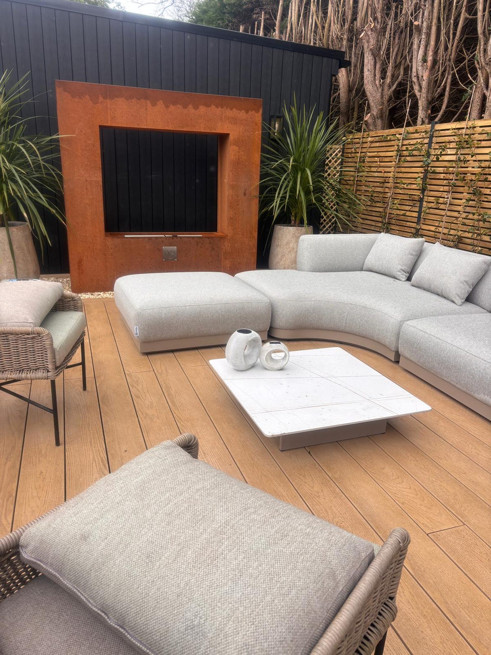 6ft Corten Steel Modern Fire Feature by Valyrian Designs. Price ...