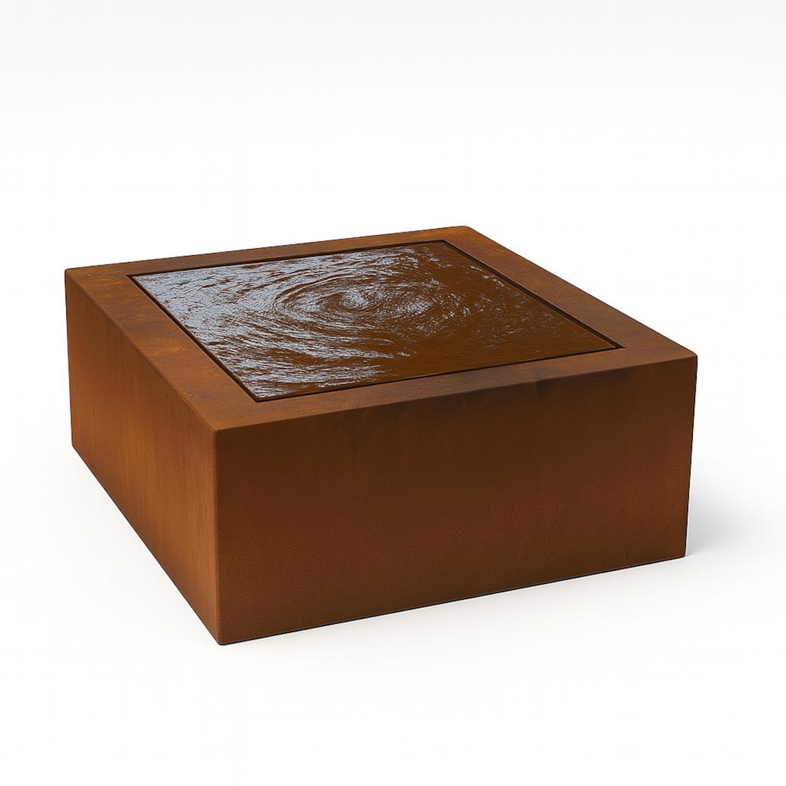48 “square Corten Steel Outdoor Infinity Reflection Pool Fountain 14 ...