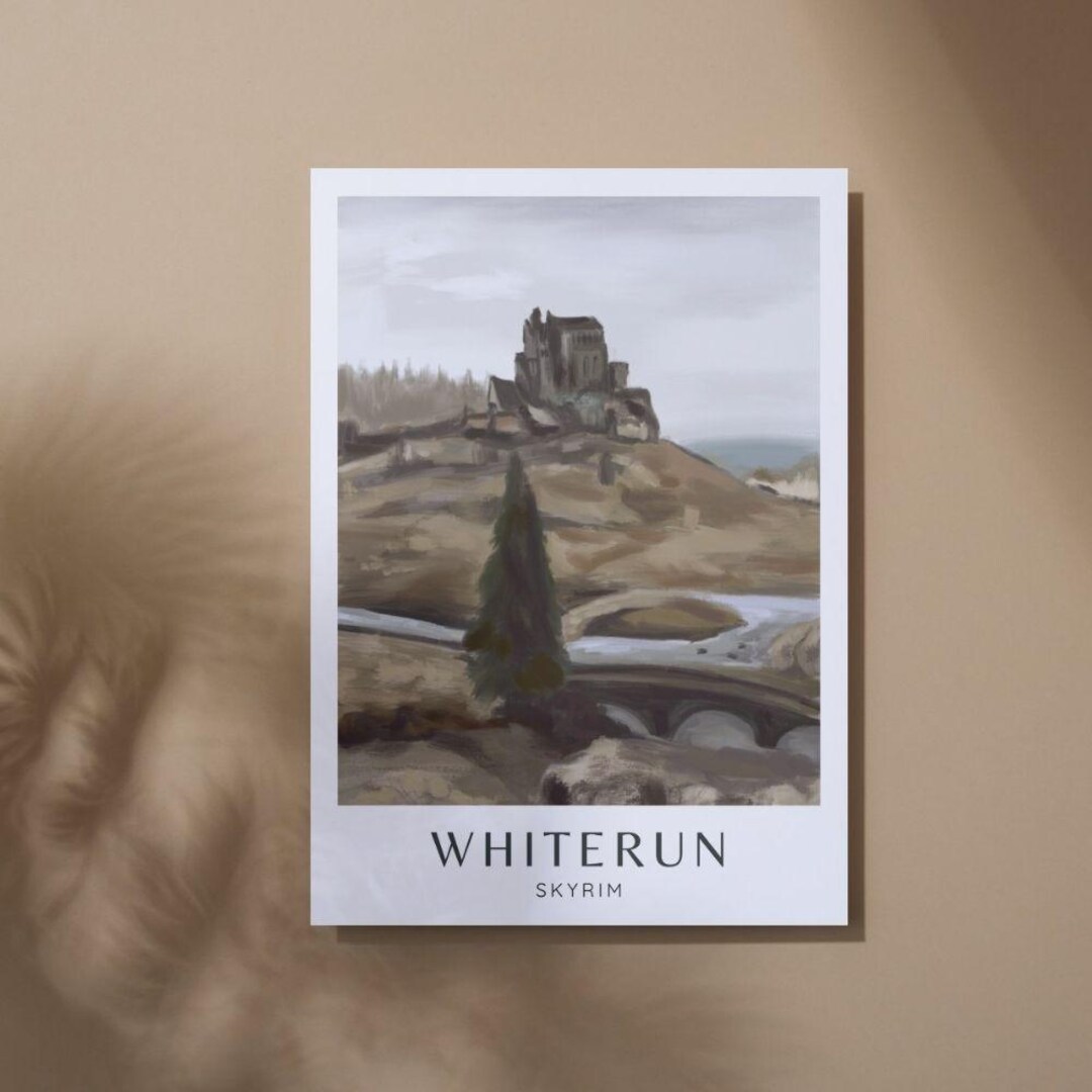 Whiterun Skyrim Poster – Minimalist Illustration | Modern Gaming Wall ...