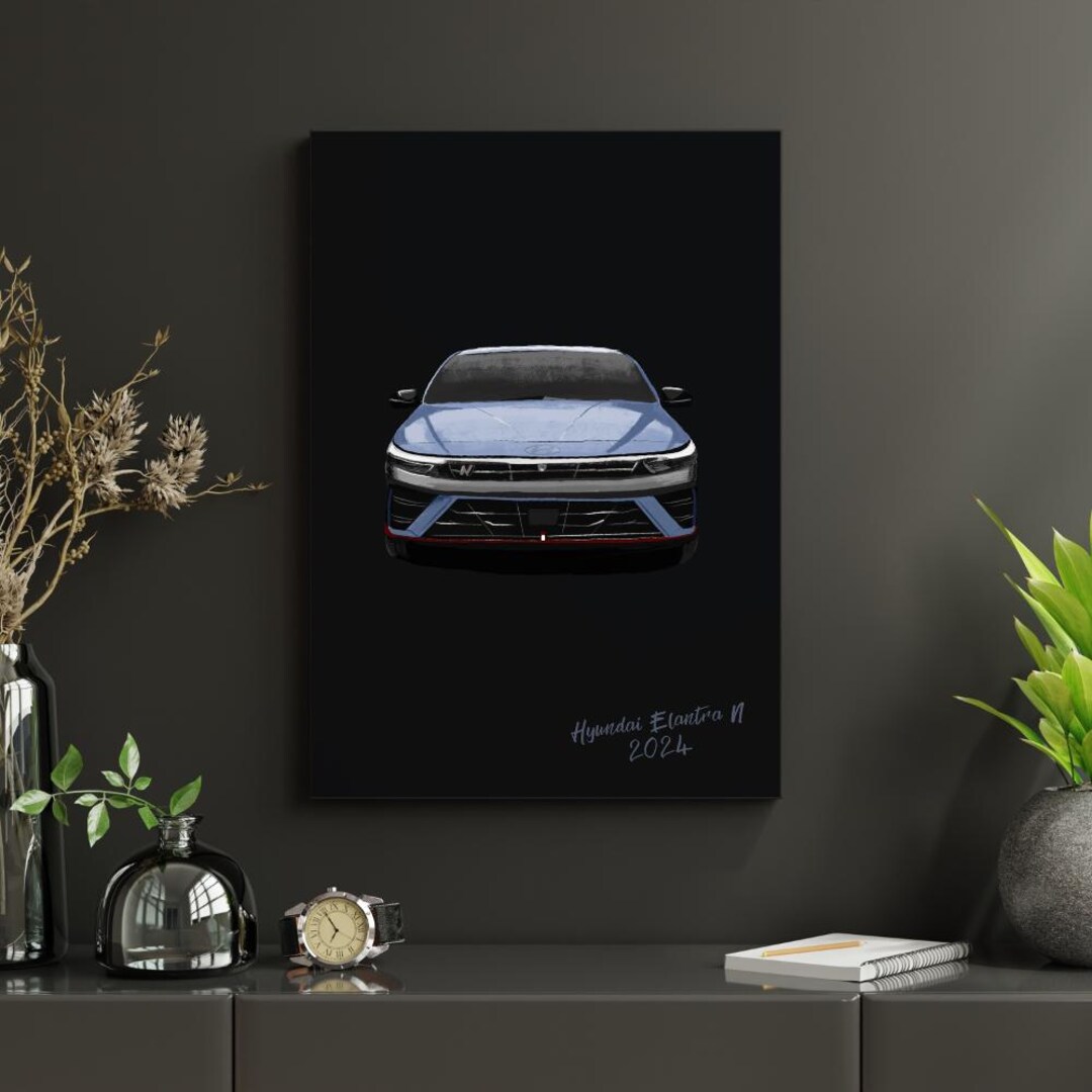 Hyundai Elantra N Poster – Digital Illustration | Car Poster | Portrait ...