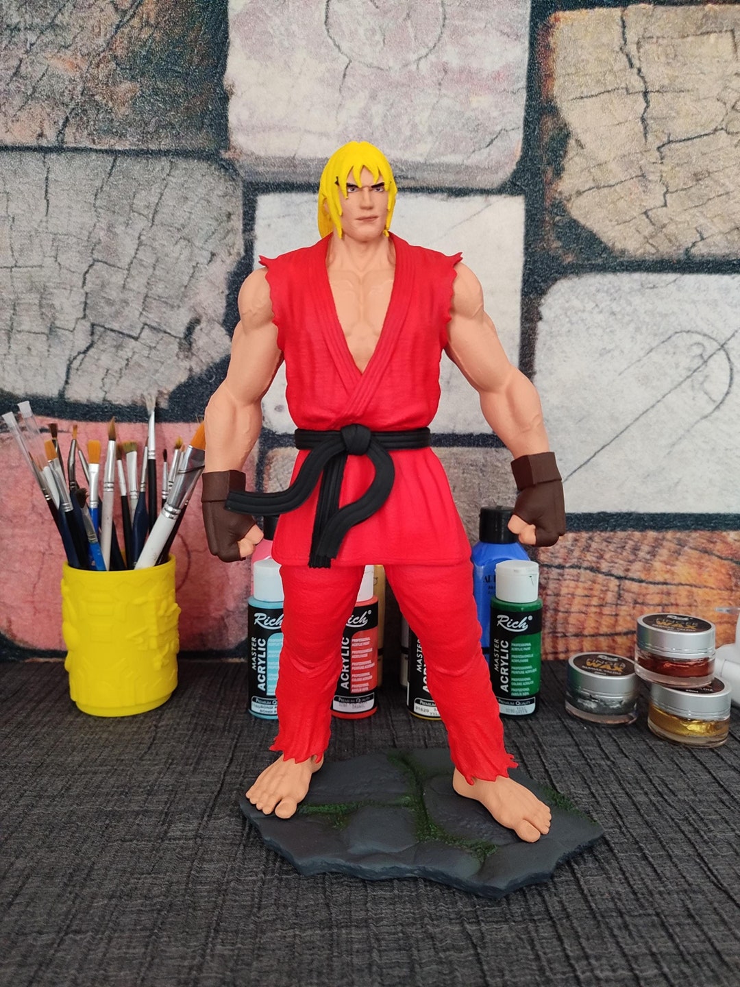 Street Fighter Ken Figure Ken 3d Printed Statue Ken Fan Art Master Ken ...
