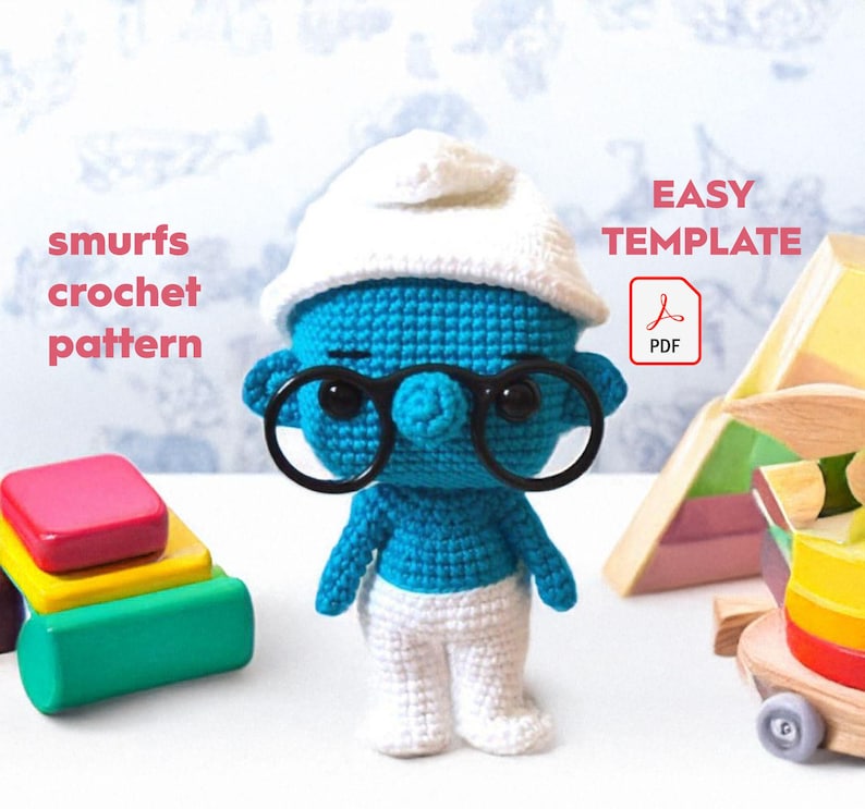 PATTERN Crochet SMURF / Smurf Crochet Pattern PDF / Crochet Smurfs ...