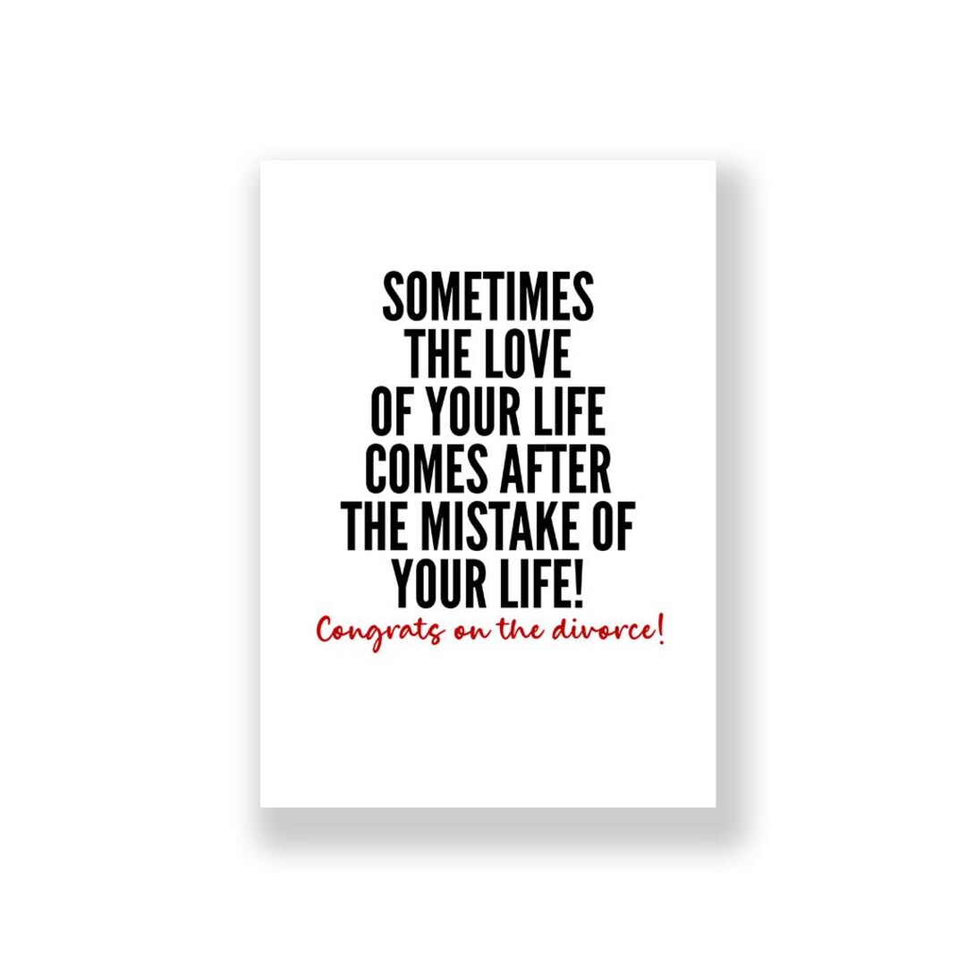 Funny Divorce Card | Divorce Card | Happy Divorce Day | Separation Card ...