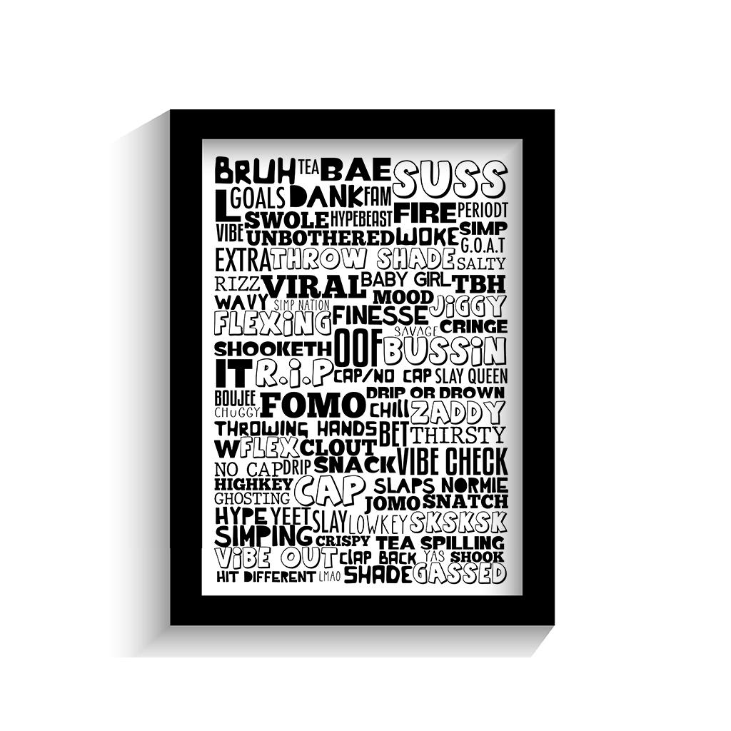 Gen Z Word Art Print | Gen Z Slang Wall Art | Word Print | Hallway ...