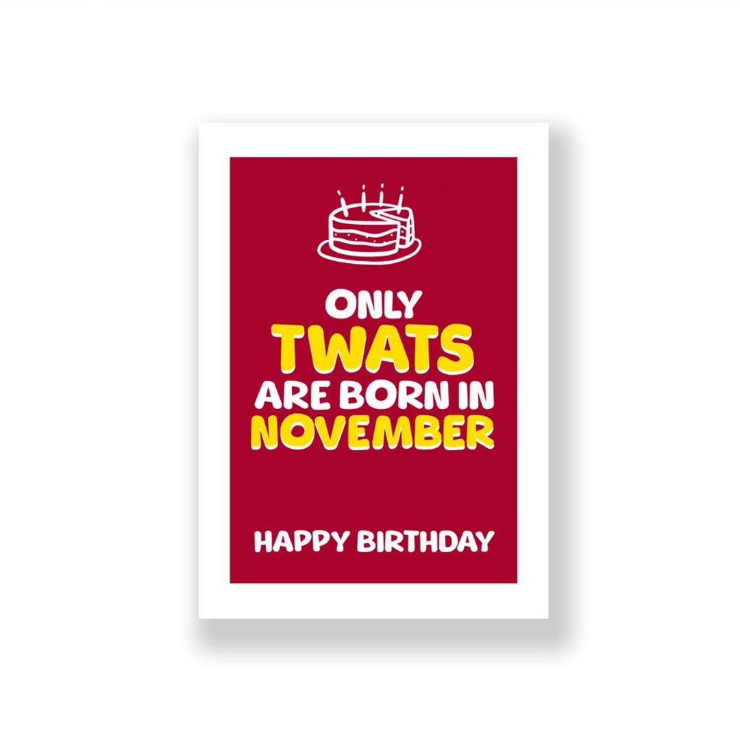 Funny November Birthday Card | Funny Birthday Card | Rude Birthday Card ...