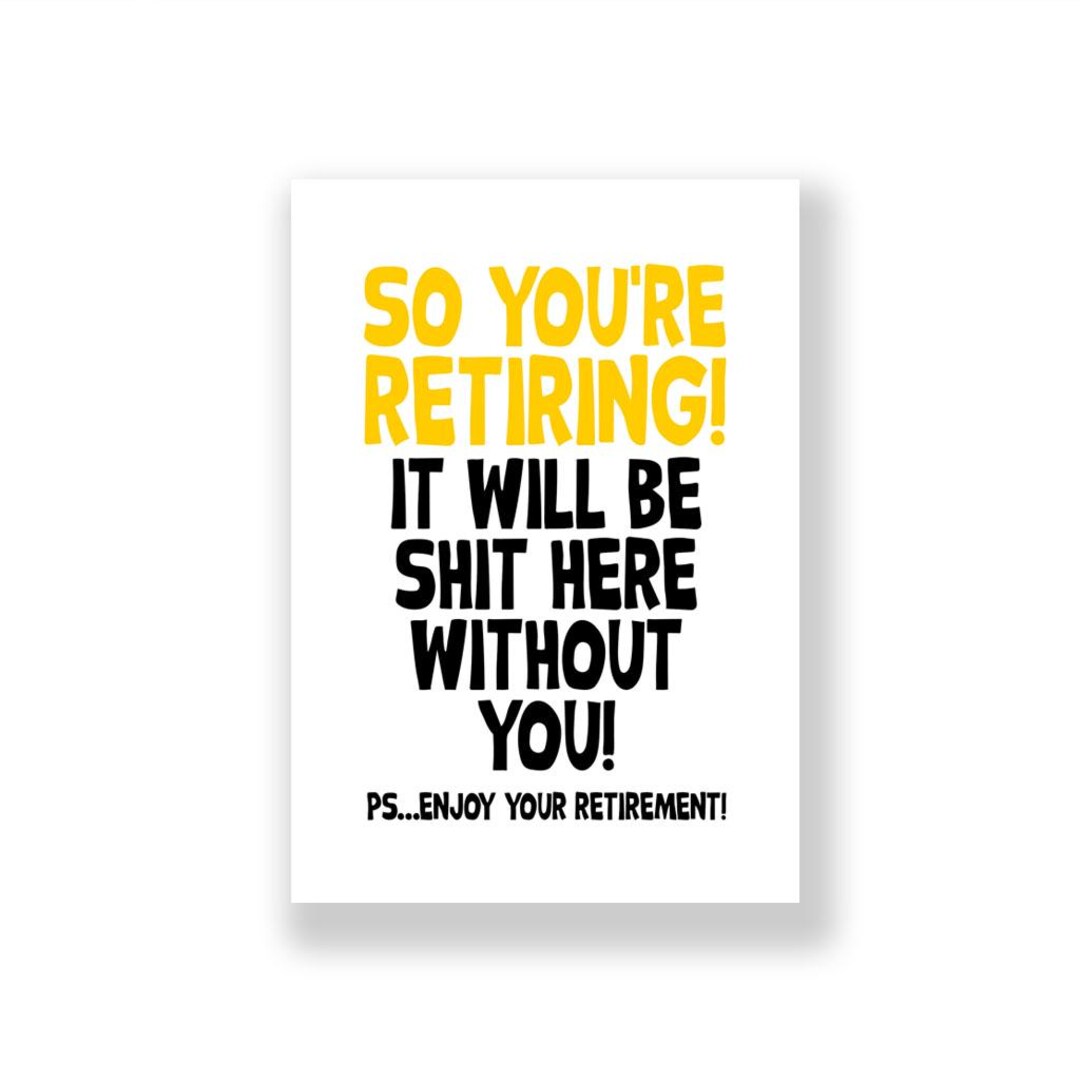 Funny Retirement Card | Happy Retirement Card | Retiring Card | Rude ...