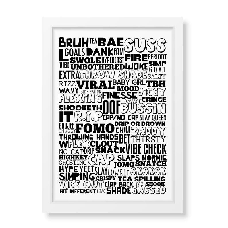 Gen Z Word Art Print | Gen Z Slang Wall Art | Word Print | Hallway ...