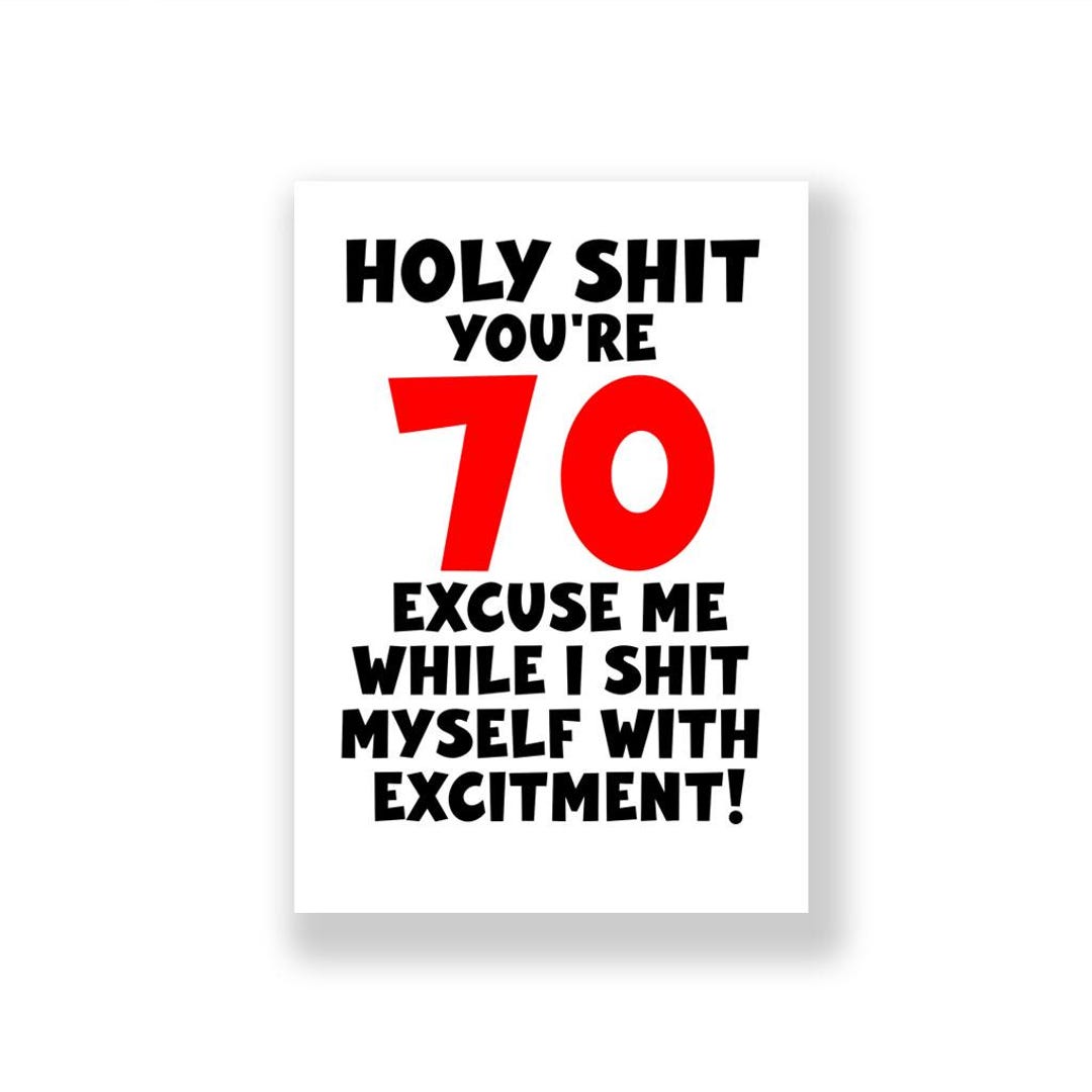 Funny 70th Birthday Card | Funny Happy 70th Birthday Card | Rude ...