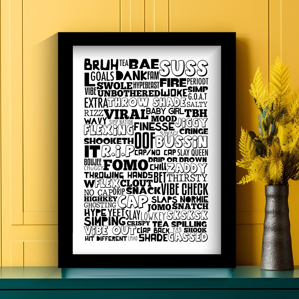 Gen Z Slang Printable Wall Art | Gen Z | Digital Print | Instant ...