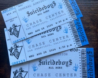 CUSTOM CONCERT TICKET • Physical Item • Holographic Laminate ...