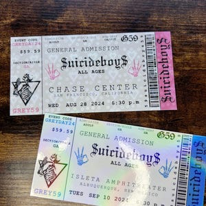 CUSTOM CONCERT TICKET • Physical Item • Holographic Laminate ...