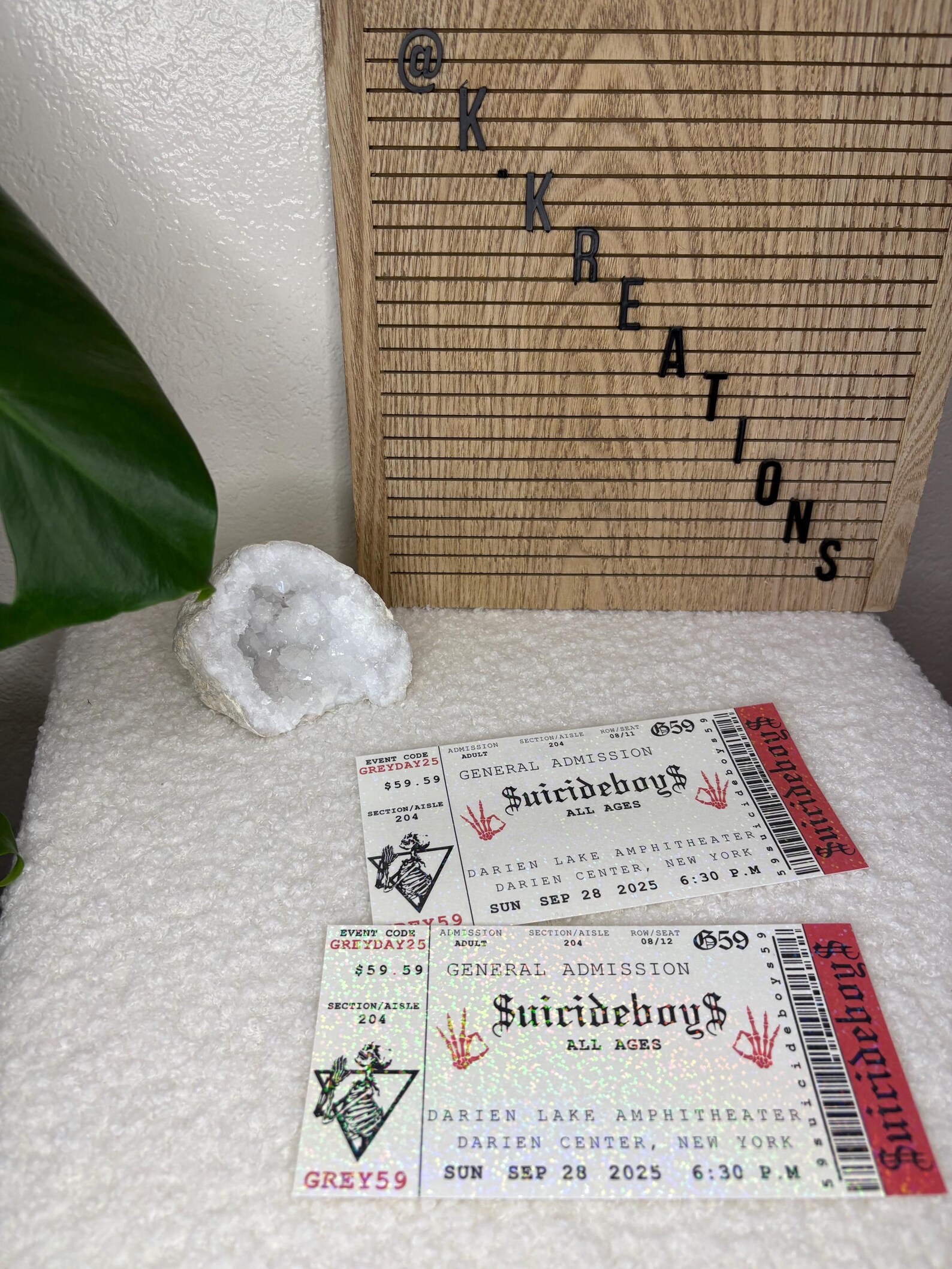 CUSTOM CONCERT TICKET • Physical Item • Holographic Laminate ...