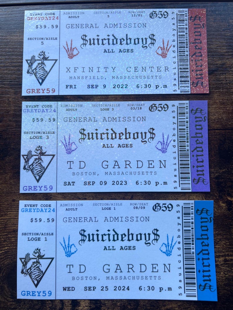 CUSTOM CONCERT TICKET • Physical Item • Holographic Laminate ...