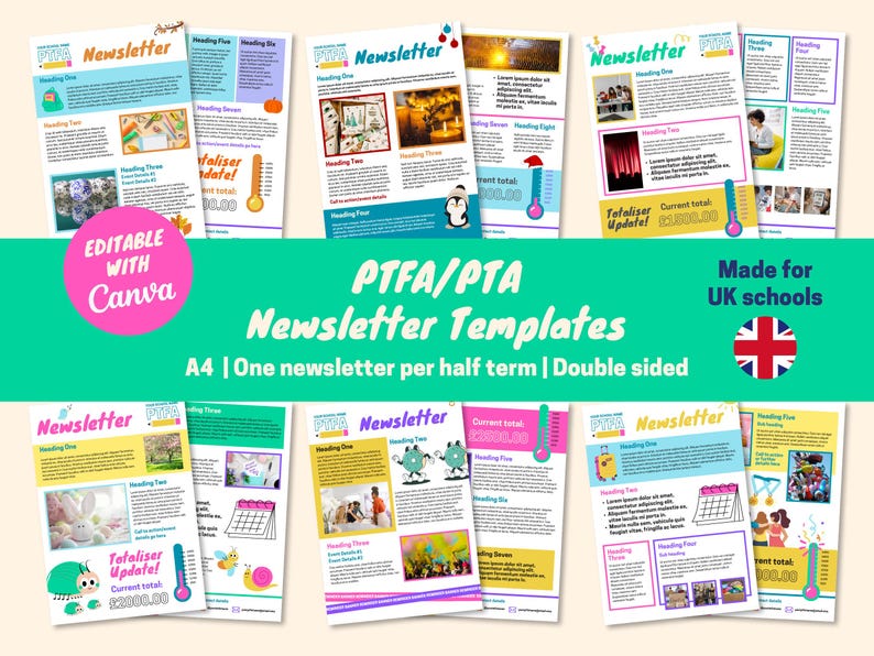 UK PTA/PTFA A4 Newsletter Templates Bundle for Primary Schools ...