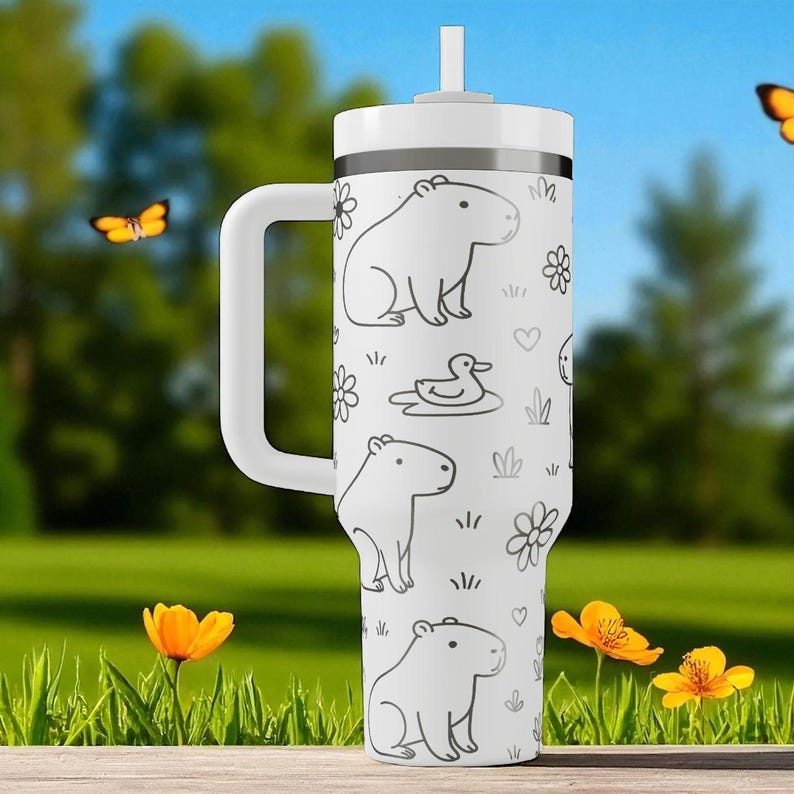 Engraved Capybara Stanley Tumbler – Cute Relaxing Animal Cup With ...