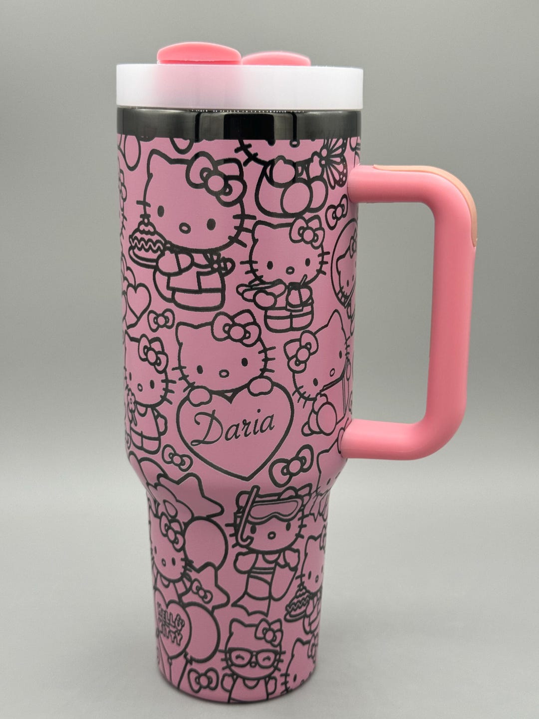 40oz Engraved Hello Kitty Pink Tumbler Cute Tumbler Hello Kitty Cup ...