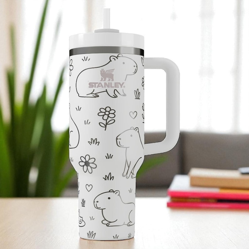 Engraved Capybara Stanley Tumbler – Cute Relaxing Animal Cup With ...