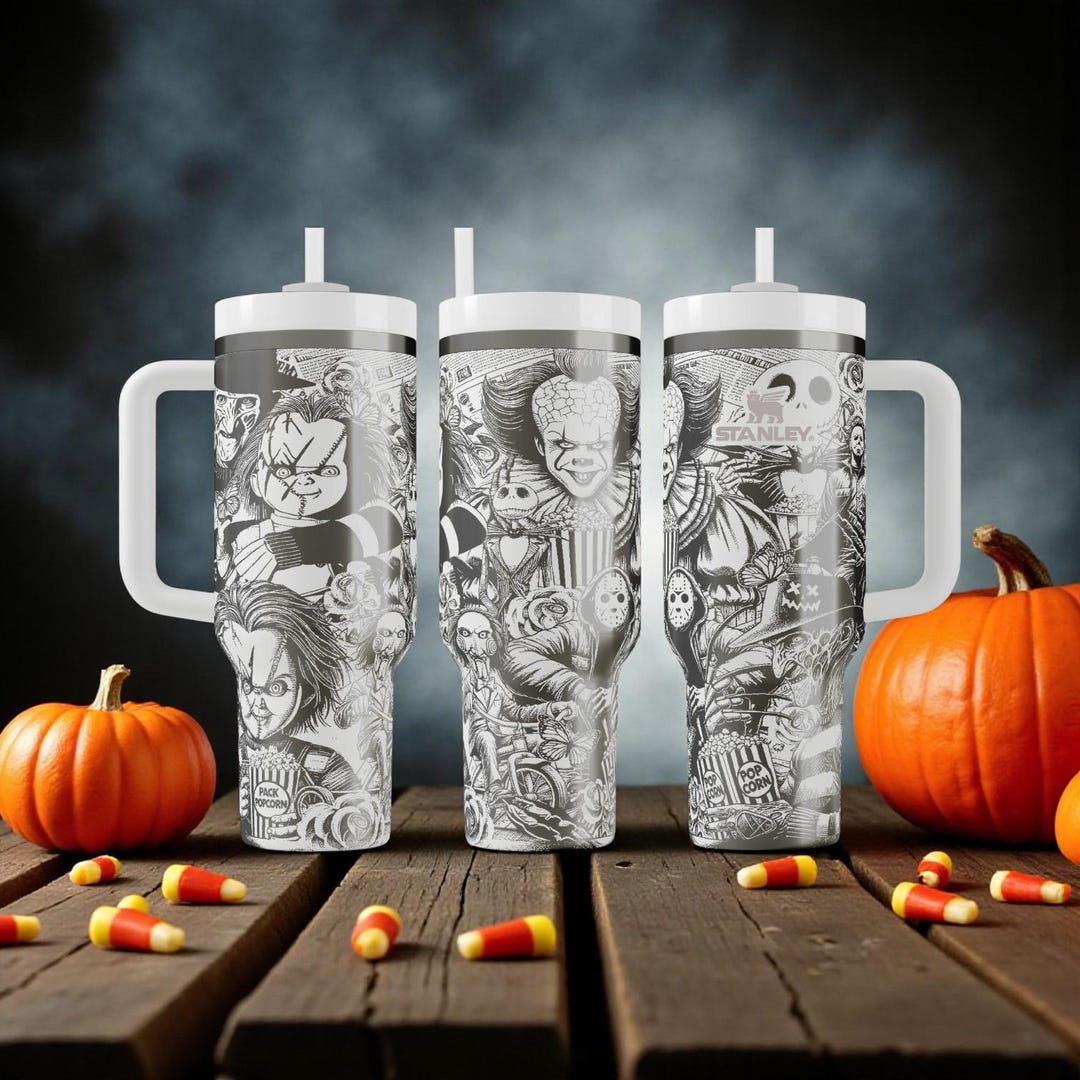 Engraved Stanley Tumbler Horror Movie Design 14oz 20oz 30oz 40oz Scary ...