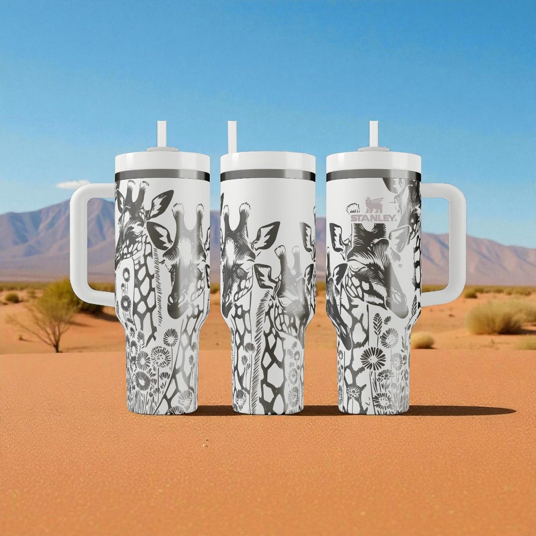 Engraved Giraffe Stanley Tumbler – Safari Wildlife Laser Engraved Cup ...
