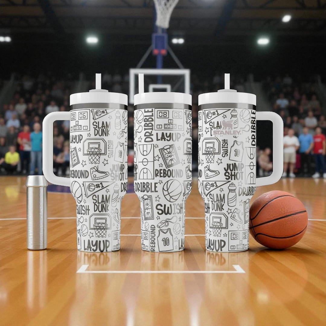Engraved Basketball Stanley Tumbler – Sports Laser Engraved Cup, Gift ...