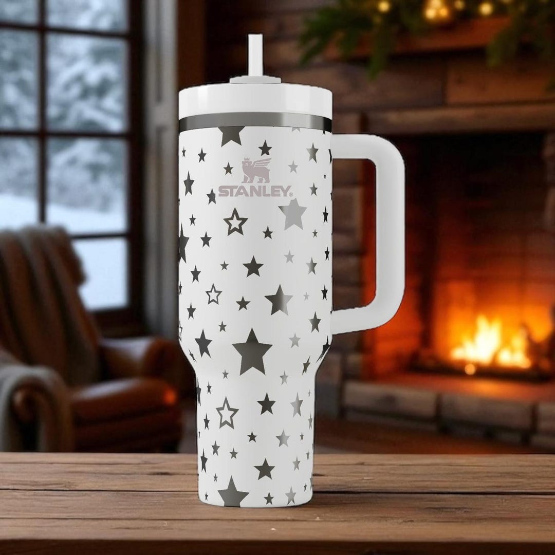 Starry Night Stanley Tumbler – Cute Engraved Stars Cup – Celestial Gift ...