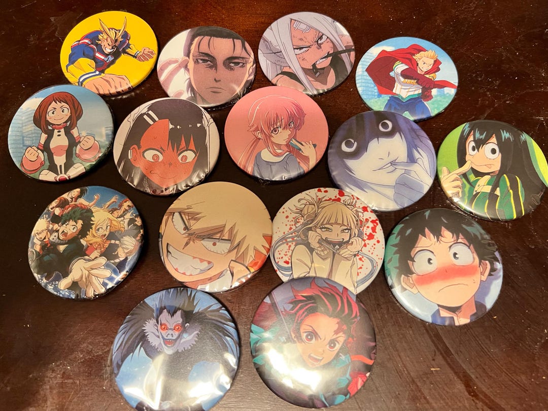 Anime Button Pins 3-pack - Etsy
