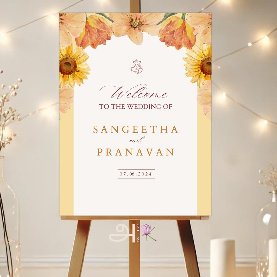 Welcome Sign Tamil Wedding Welcome Sign Hindu Wedding Sign Haldi ...