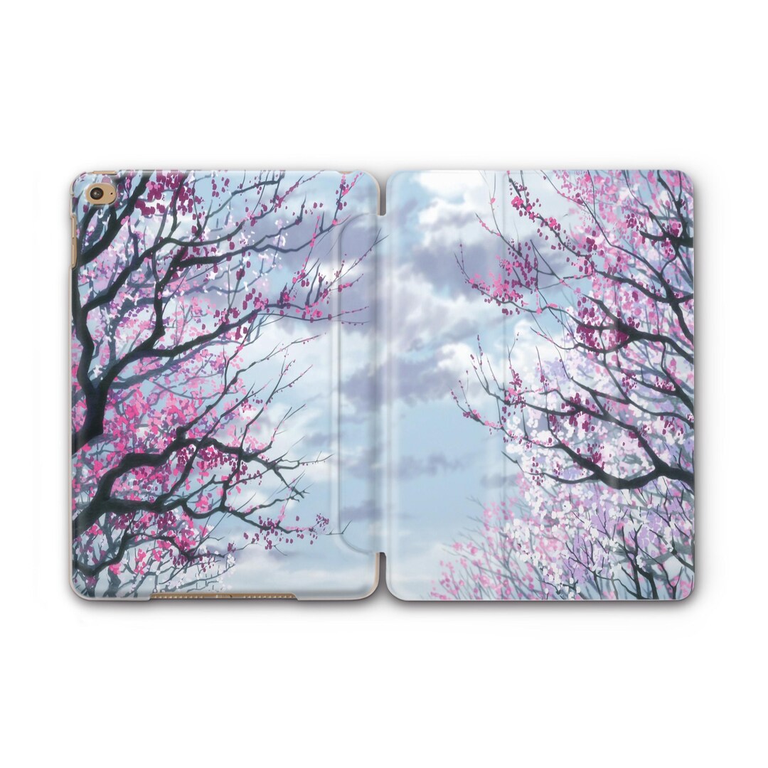 Cherry Blossoms Pink Flowers Sky Spring Blooming Trees iPad Flip Case ...