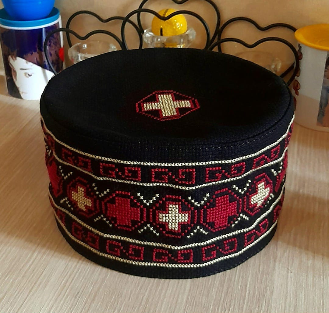 Hand Embroidered Skufia Hat Georgian Orthodox Clothing Traditional ...