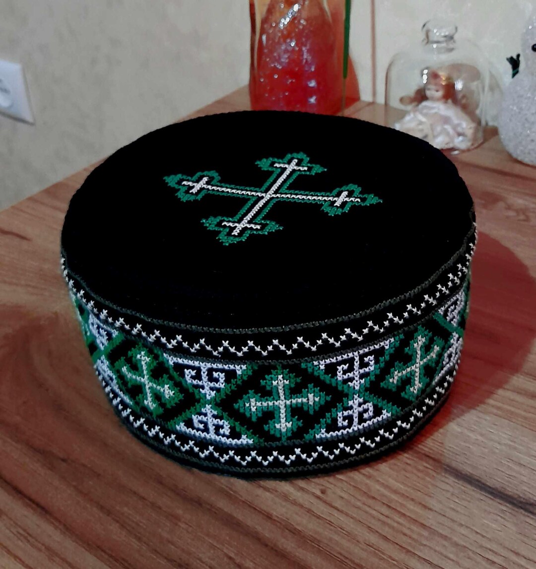 Hand Embroidered Skufia Hat Georgian Orthodox Clothing Traditional ...