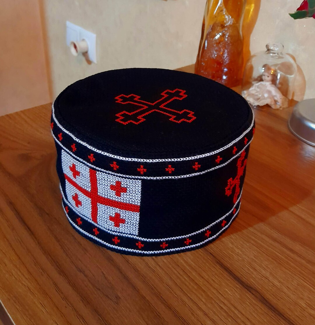 Hand Embroidered Skufia Hat Georgian Orthodox Clothing Traditional ...