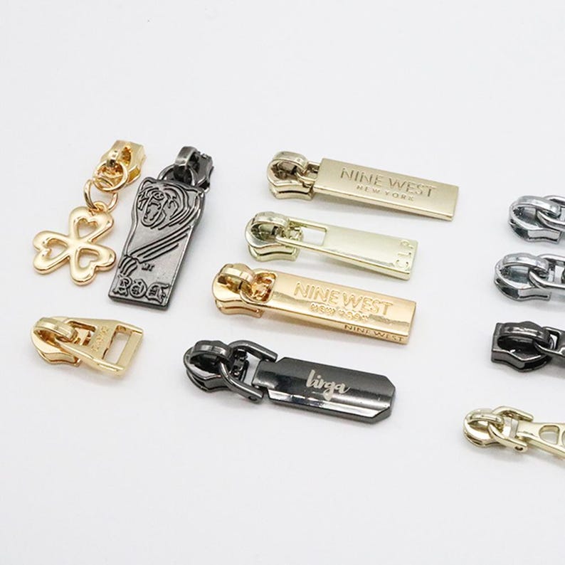 OEM Embossed Brand Logo Zip Pulls Custom Designer Metal Zipper Puller ...