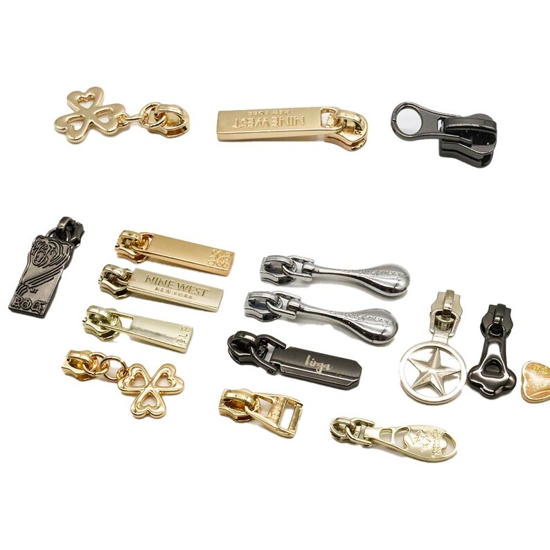 OEM Embossed Brand Logo Zip Pulls Custom Designer Metal Zipper Puller ...