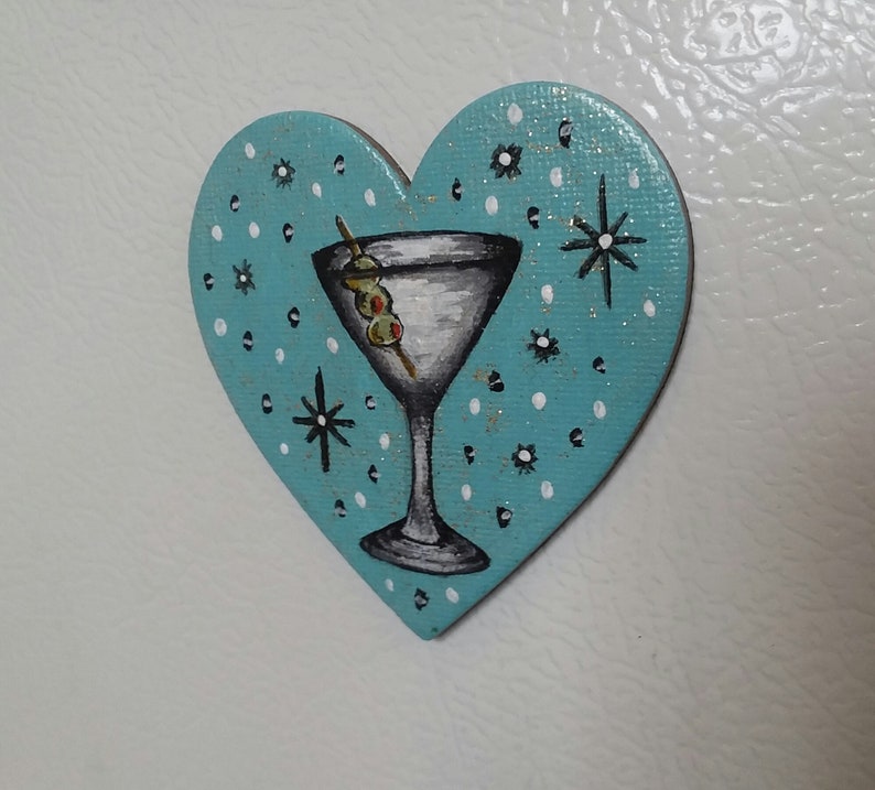 Original Vintage Retro Paintings on Canvas Magnets - Etsy